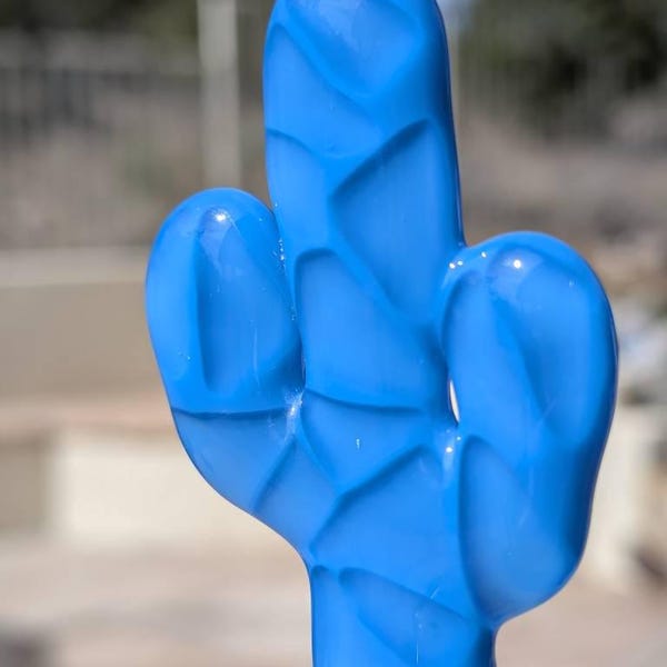 6-chime-drilled-blue Glass-d-i-y-strips-shape-create-yard Art - Etsy