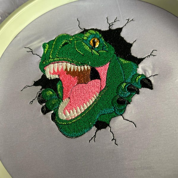 T-rex Machine Embroidery Design - Dinosaur Embroidery Files - 7 Sizes ...