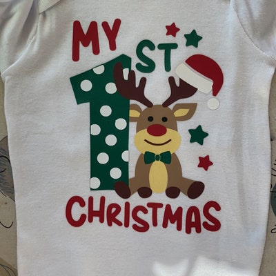 My 1st Christmas Svg, Boy Reindeer Svg, Christmas Svg, Dxf, Eps, Png ...