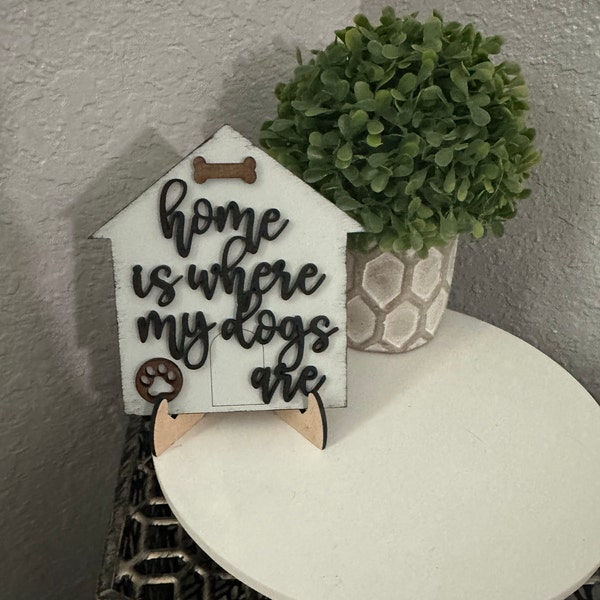 Dog Themed Tiered Tray Decor, Personalized Dog Signs, Dog Mom Gifts ...