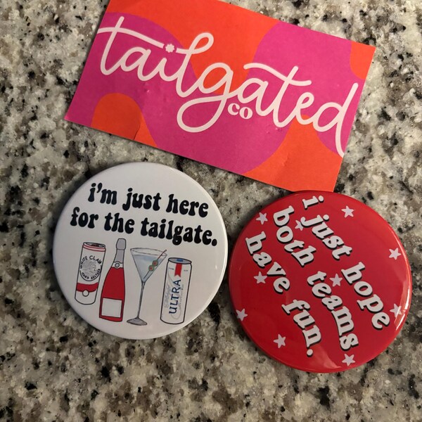 Purple & Gold Game Day Tailgate Buttons | Game Day Pins | College Football | Tailgate Buttons ...