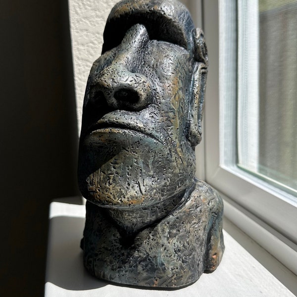 Easter Island Head Replica: Moai Sculpture, Polynesian Decor, Art ...