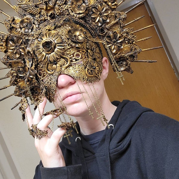 Made to Order / Set Gothic Headdress & Blind Mask, Halo, Gothic Crown ...