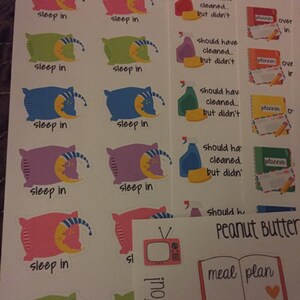 Sleep In Planner Stickers Sleep Planner Stickers Pillow | Etsy