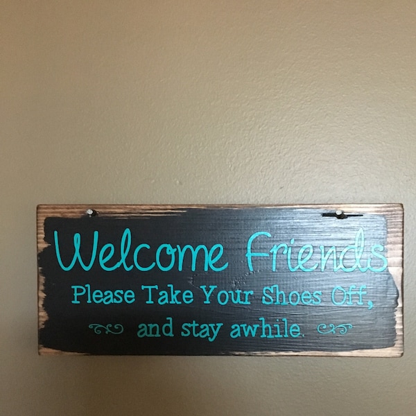 Custom Shoe Sign Please Remove Shoes Front Porch Sign for Shoes Basket ...