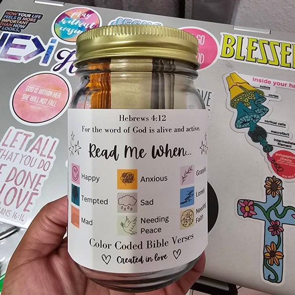 Read Me When Bible Verse Jar Scripture Jar, Bible Verses for Emotions ...