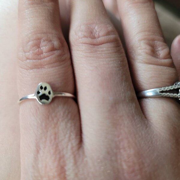 Custom Paw Print Ring • Your Actual Pet Print Ring • Engraved ...