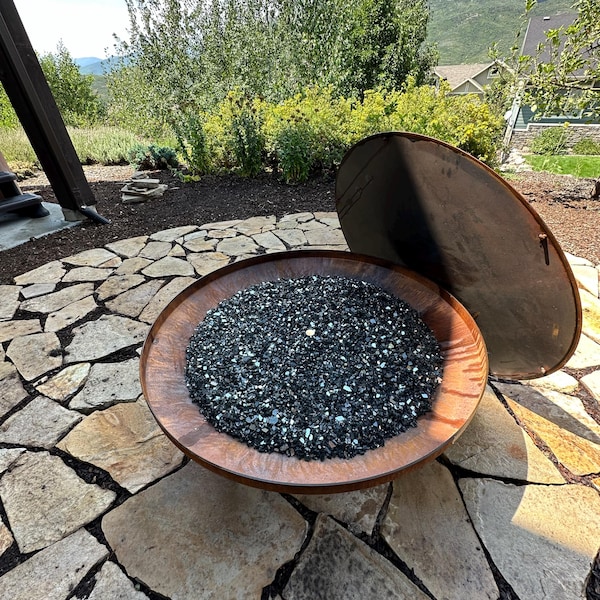 42-inch Durable Steel Fire Pit With Matching Top: Custom Outdoor Bowl ...