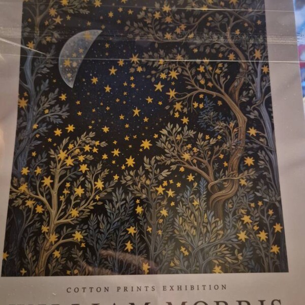 William Morris Moon & Stars Print, William Morris Exhibition Print ...