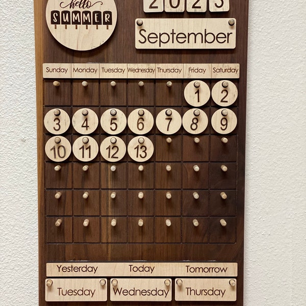 Wooden Perpetual Calendar, Montessori Calendar, Homeschool Calendar ...