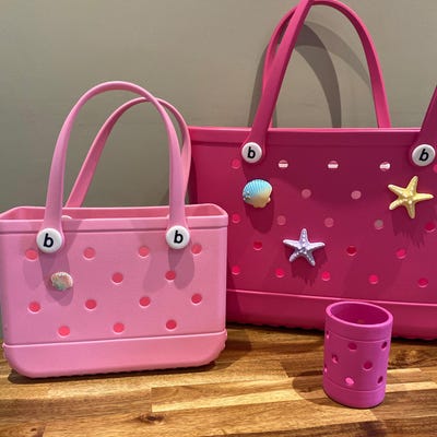 Croc Style Bag With Free Initial Charm Multi Purpose Beach Holiday ...