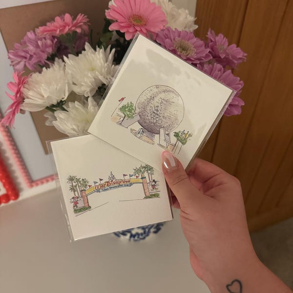 Disney World Miniature Art, Epcot, Hand-painted, Print of Watercolor ...