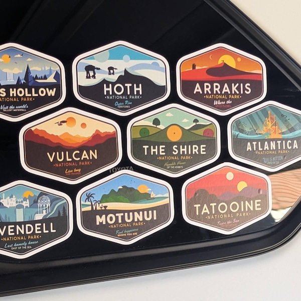 Fantasy National Park Waterproof Stickers, Adventure Vinyl Decals for ...