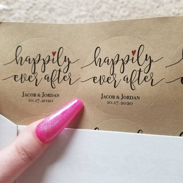 Happily Ever After Stickers, Wedding Favor Stickers,wedding Stickers ...