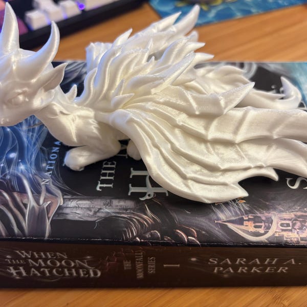 White Dragon Moonplume When the Moon Hatched Inspired Three-d Printed ...