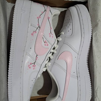 Pink Cherry Blossom Custom Air Force 1 Sneakers. Floral Shoes - Etsy