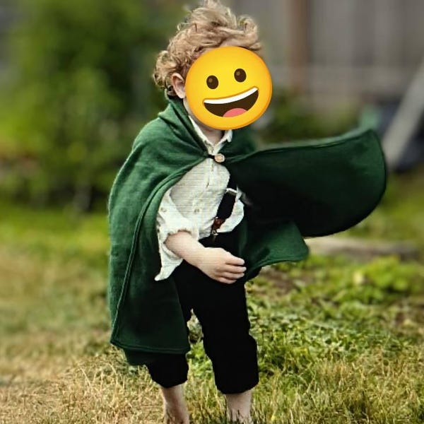 Kids Cloak, Boys Girls Green Hooded Cloak Fleece Elf, Elven, Archer ...