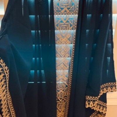 Palestinian Modern & Unique Floral Embroidery/tatreez Long Sleeve Open ...