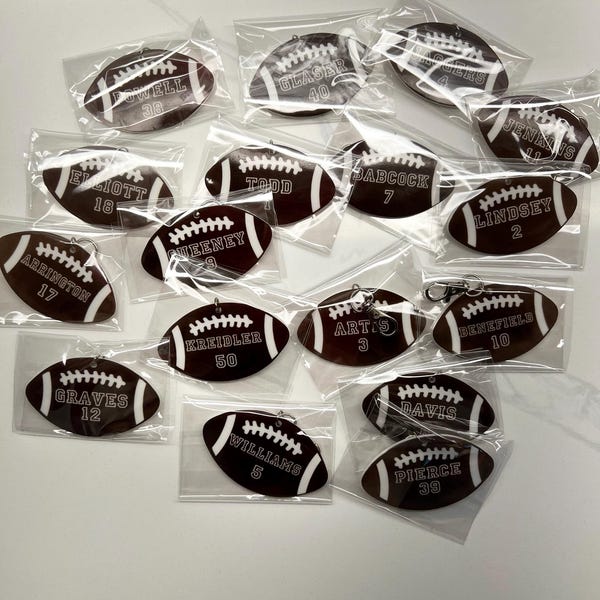 Football Key Chains / Bag Tags / Football Team Gifts - Etsy