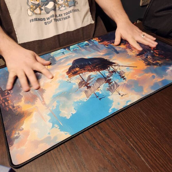 Lorcana Playmat Flying Pirate Ship Designer Playmat for TCG Vibrant ...