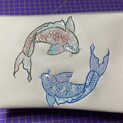 Two Koi Fish Machine Embroidery File Design 5x7 Inch Hoop Koi Design ...