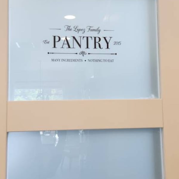 Custom Pantry Door Decal, Personalized Pantry Decal, Kitchen Decal ...