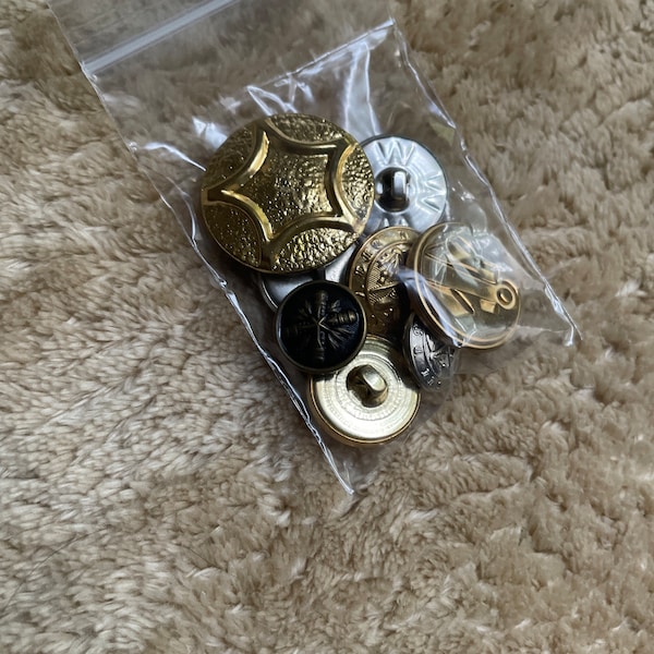 Vintage Metal Buttons Grab Bag Lot, Quantity Choice, Mixed Sewing ...