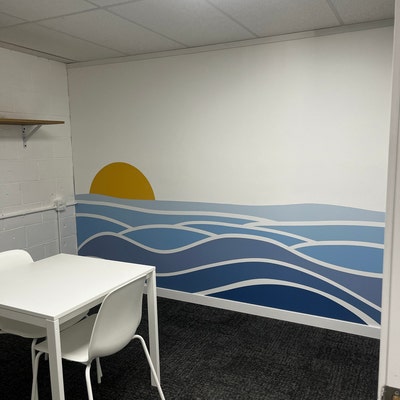 Wave Wall Decal / Wave Wall Mural / Wave Wallpaper / Nautical Wall ...