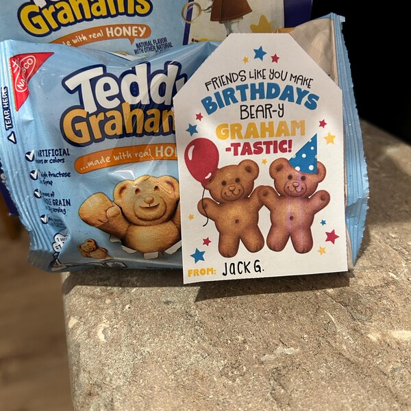 Printable Birthday Treat Tag for Crispy Rice Treats Classroom Birthday ...