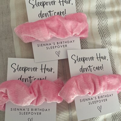 Personalized Sleepover Hair Dont Care Scrunchie, Sleepover Party Bag ...