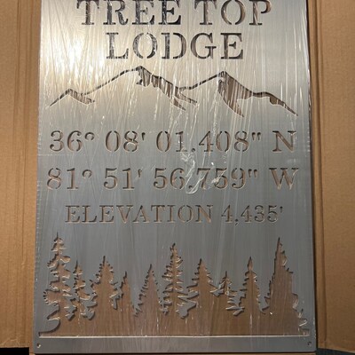 Personalized Base Camp Coordinates & Elevation Sign Mountain Home Wall ...