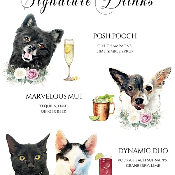 Cat Signature Drink Sign, Cat Signature Drink, Cat Signature Cocktails ...