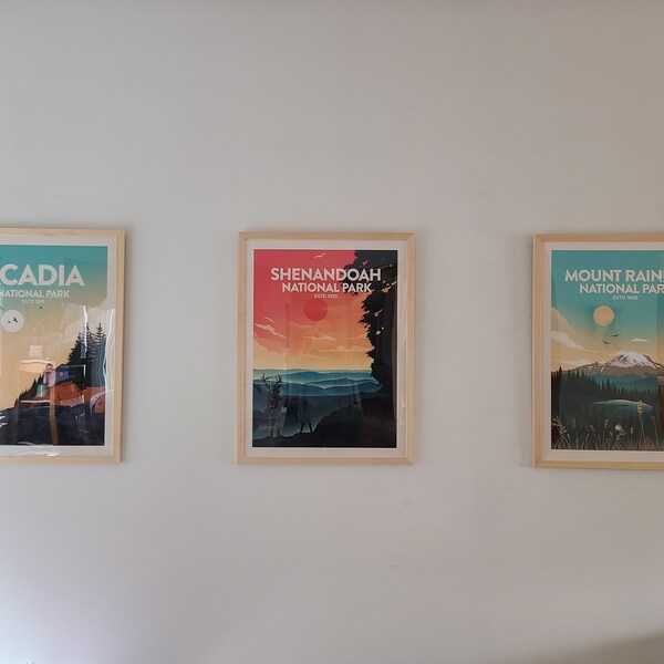 Basic Simple Wood Frame for Poster Photography. in 4 Colors: Natural ...