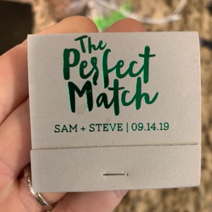 The Perfect Match Wedding Matchbook Personalized Wedding Favor, Wedding ...