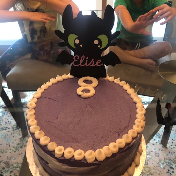 Toothless How to Train Your Dragon Night Fury Customizable Cake Topper ...