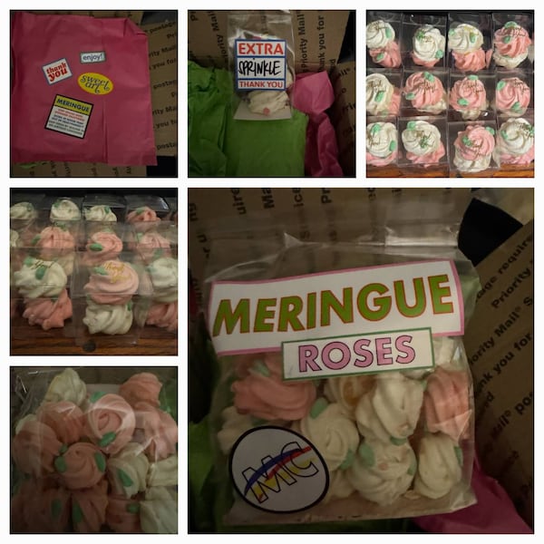 Rose Meringue Cookies - Small Batch - Packaged in Bulk - Made to Order ...