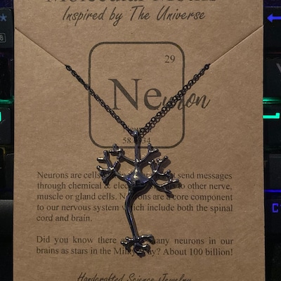 Neuron Necklace in Black Chrome women in Stem-tree of Life-psychology ...