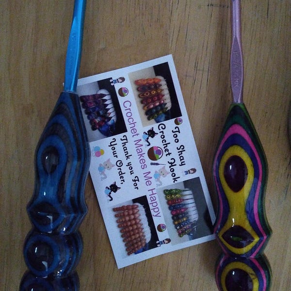 Too Shay Crochet Hook Handle With Wood / Acrylic - Etsy