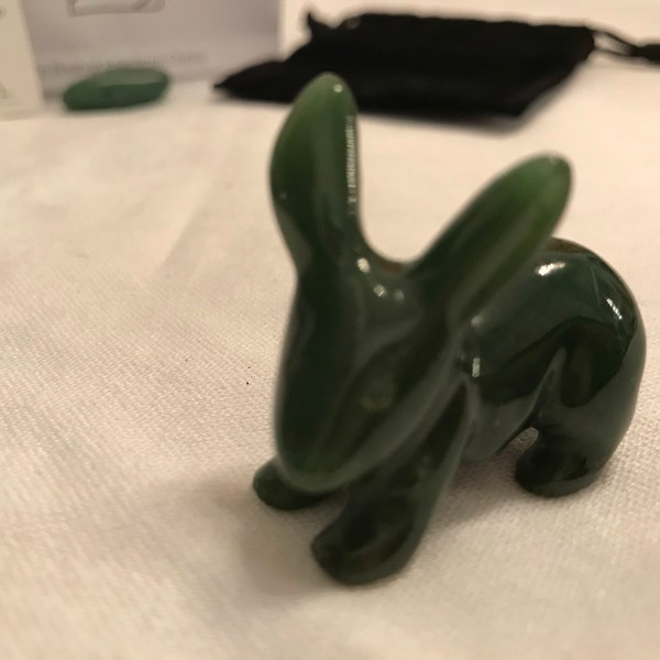 Canadian Nephrite Jade Rabbit Carving - Mulitple Sizes - Jade Figurine ...