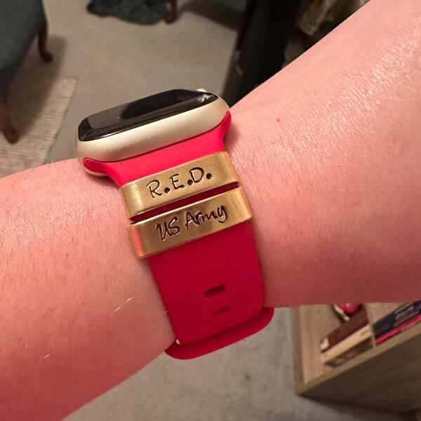 Personalized Smart Watch Band Charm, Rose Gold, Aluminum, Brass - Etsy
