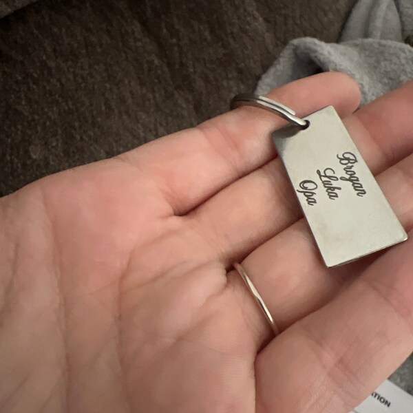 Custom Keychain Engraved Stainless Steel - Personalized Gift for Him or ...