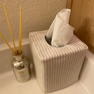 White Linen Ruffle Rectangle Tissue Box Cover | Etsy
