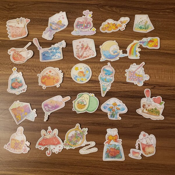Cute Bubble Watercolor Cute Design Themed Stickers, Die Cut Stickers ...