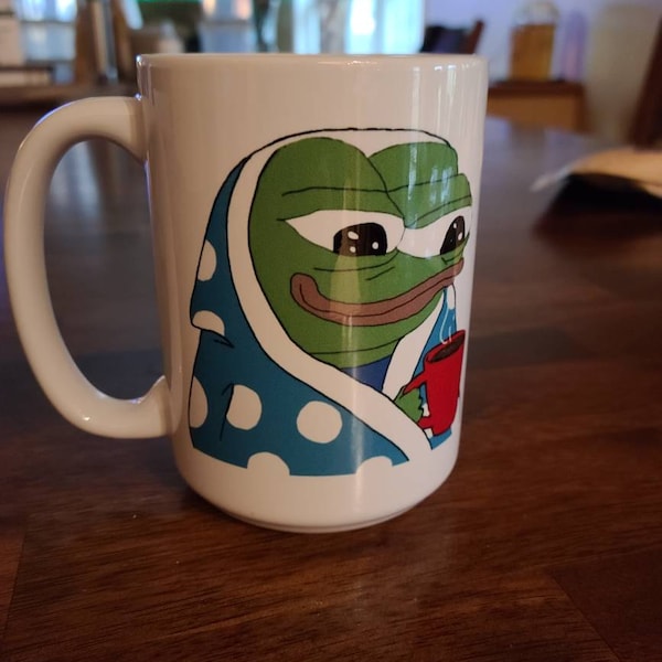 Peepo Cozy Pepe the Frog Mug Peepo Coffee Mug Twitch Mug Pepe Frog ...