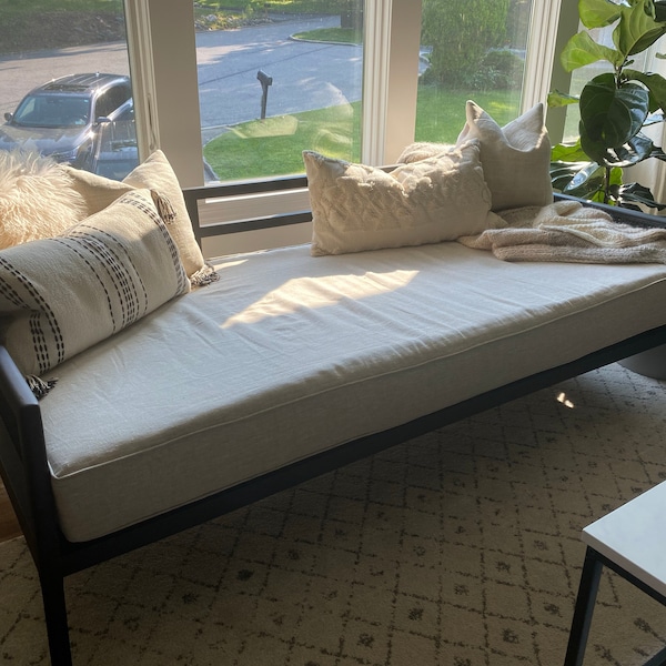 Linen Daybed Slipcover With the Cord Welting - Futon Cover - Mattress ...