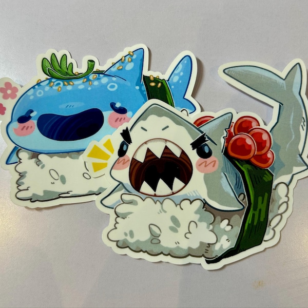 Shark Sushi Stickers - Etsy