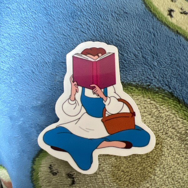 Belle Reading Book Sticker, Booktok, Bookstagram, Romance Reader ...