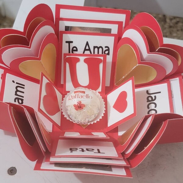 Exploding Box Svg Triple Heart Box With Three Layer Explosion and Gift ...