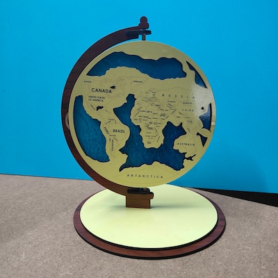 5 Layer 3D Map of the World, Multi layer Panel,laser Cut File. 3D Wood ...