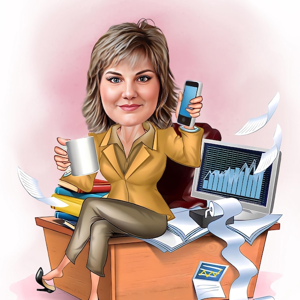 Funny Super Boss Portrait, Bosses Day Gifts, Personalized Boss Portrait ...